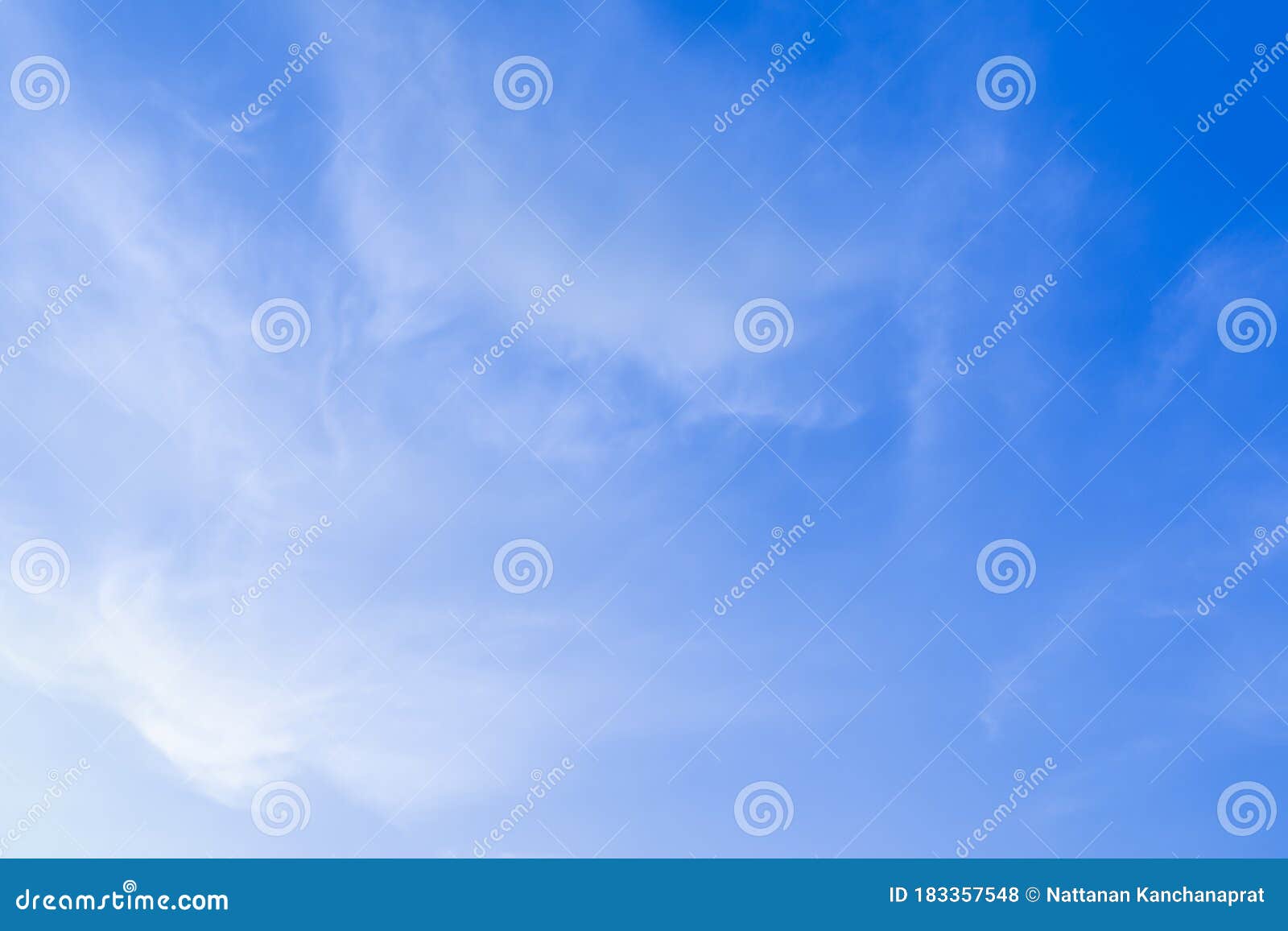 Blue Sky with Tiny Clouds. Nature Environment Concept. Stock Photo ...