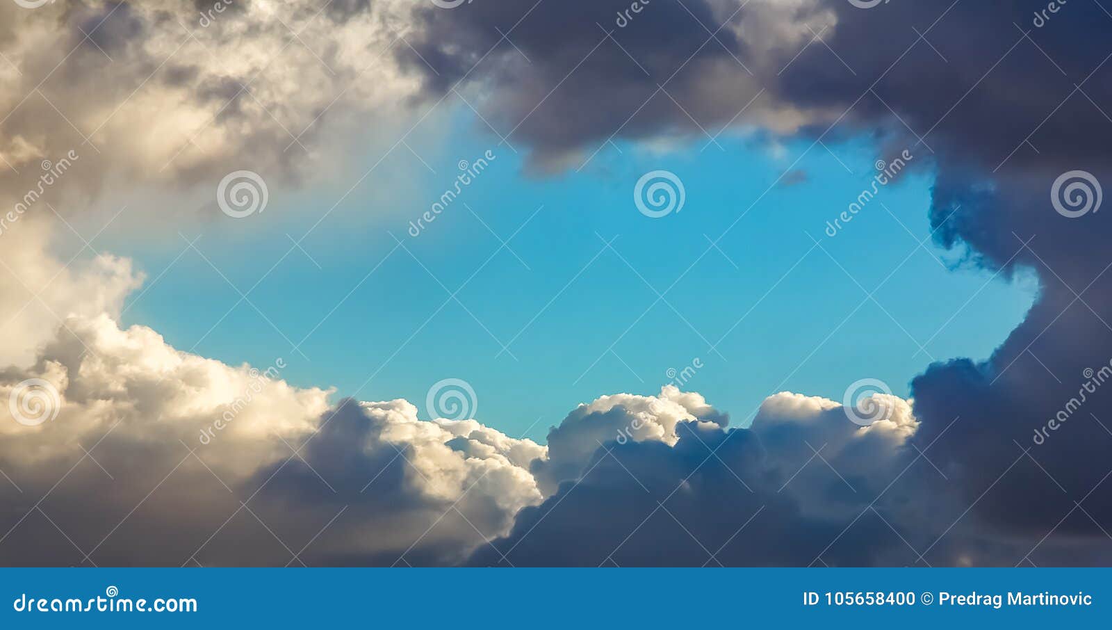 Blue Sky Trough White Clouds Stock Photo - Image of nature, blue: 105658400