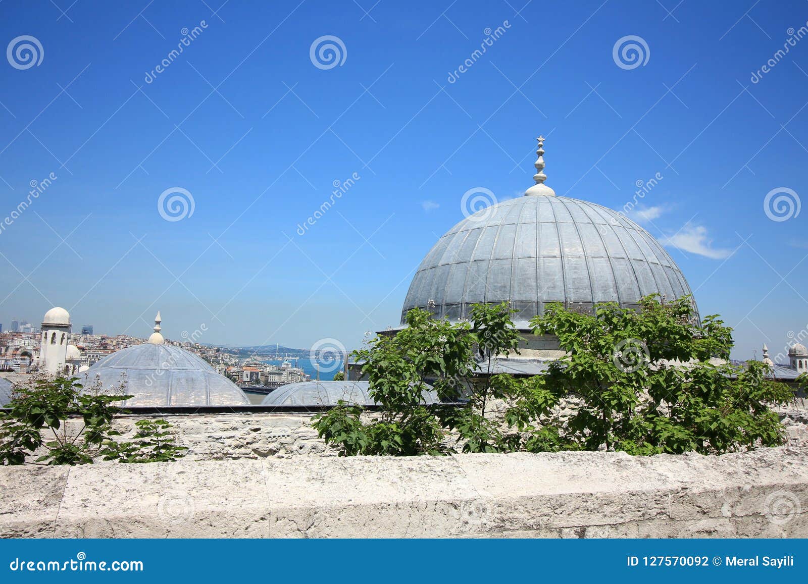 Blue sky and two domes stock photo. Image of city, italy - 127570092