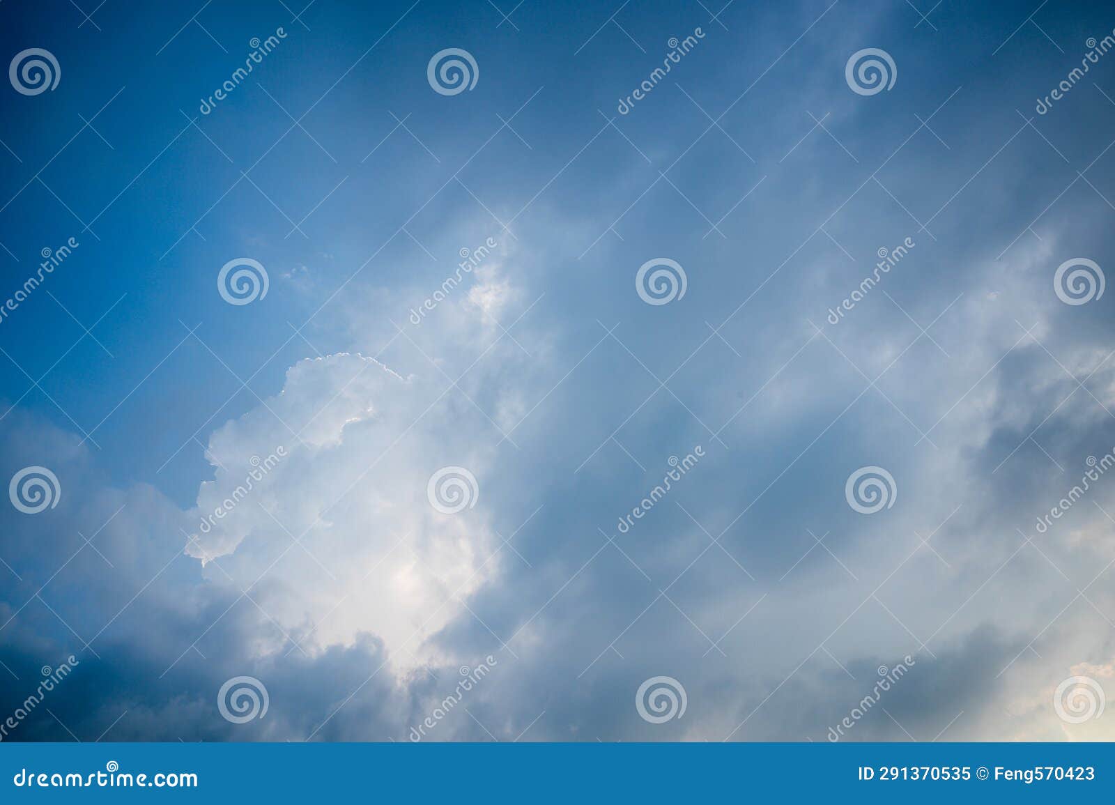 Blue Sky and Unpredictable White Clouds. Amazing Nature Stock Image ...