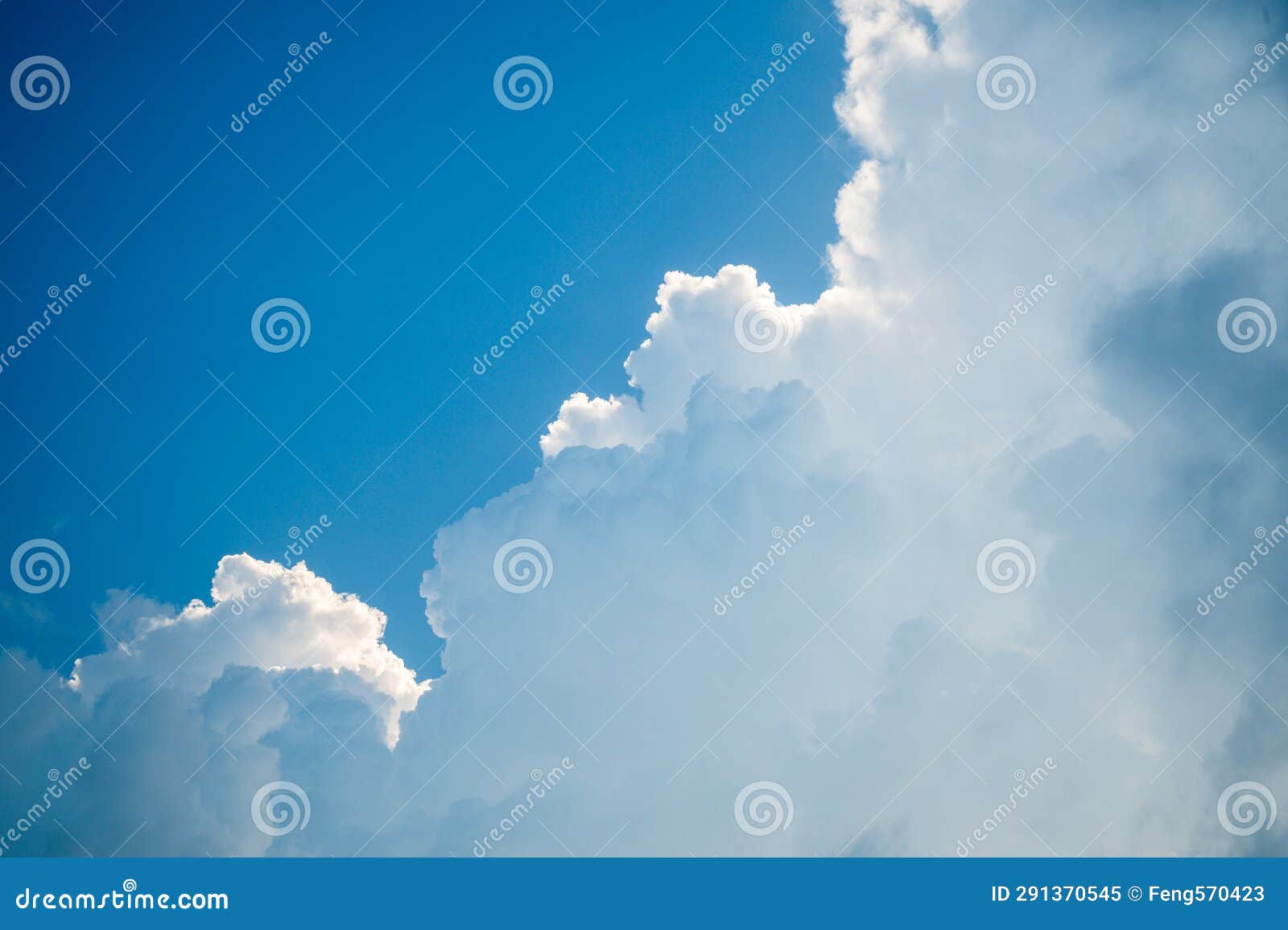 Blue Sky and Unpredictable White Clouds. Amazing Nature Stock Image ...