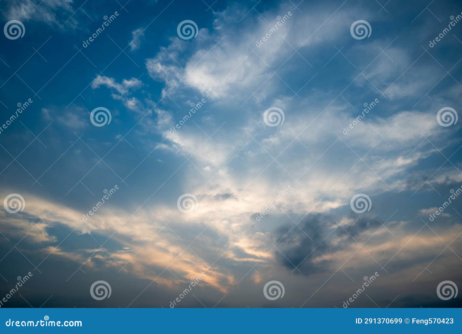 Blue Sky and Unpredictable White Clouds. Amazing Nature Stock Image ...