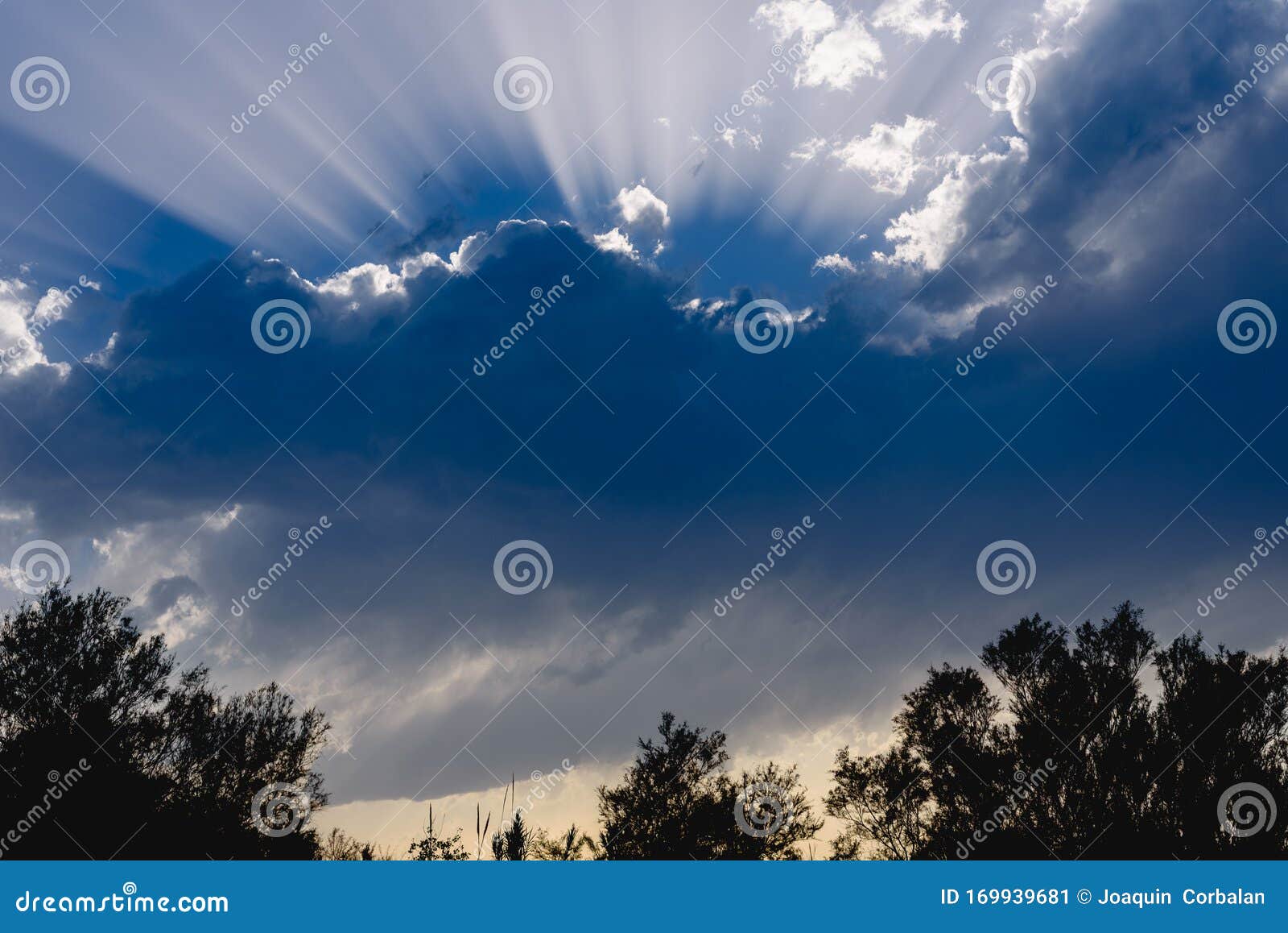 Blue Sky Very Saturated with Sun Rays Stock Image - Image of abstract ...