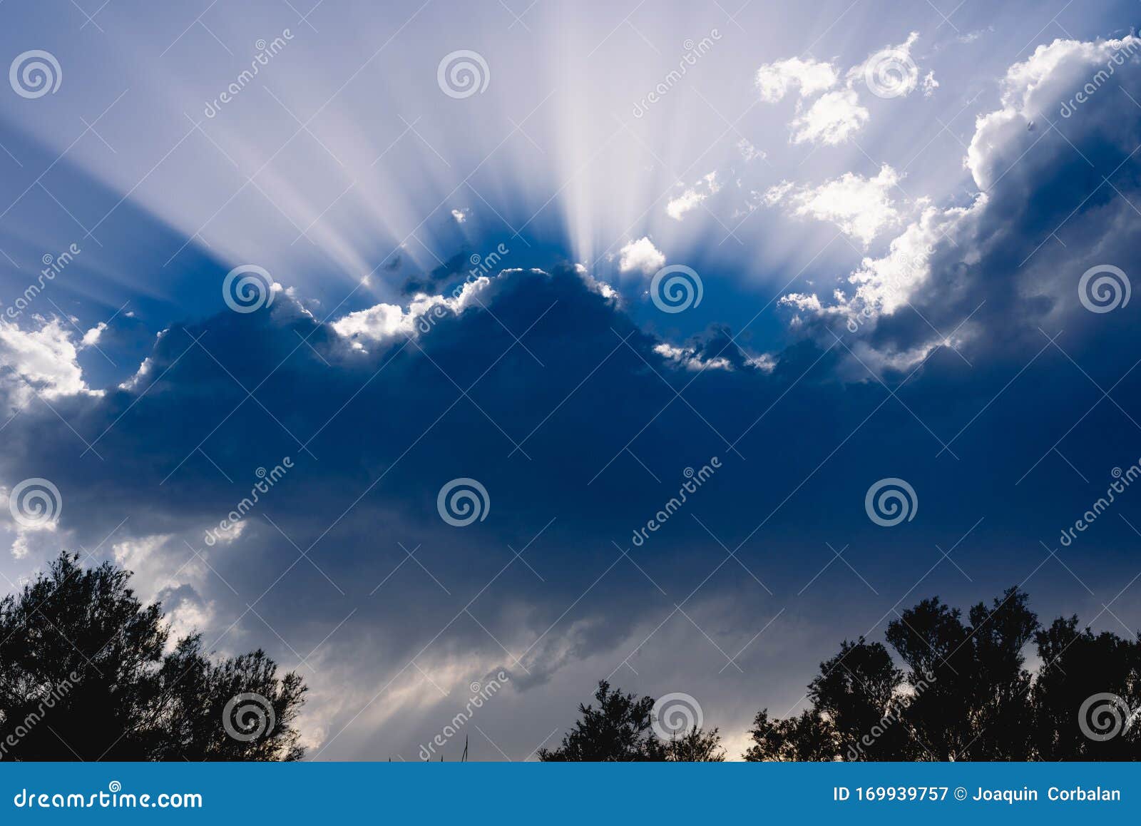 Blue Sky Very Saturated with Sun Rays Stock Image - Image of beautiful ...