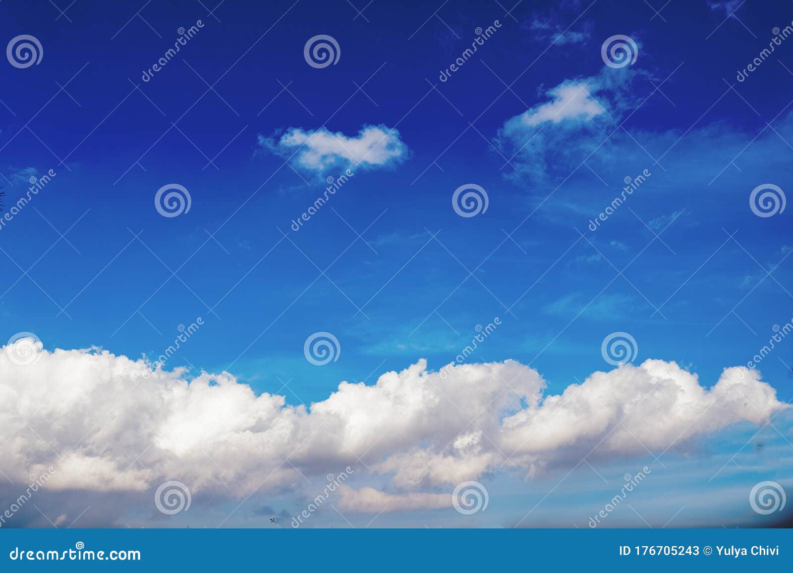 Blue Sky in a Very Sunny Day with Pure White Clouds Stock Image - Image ...