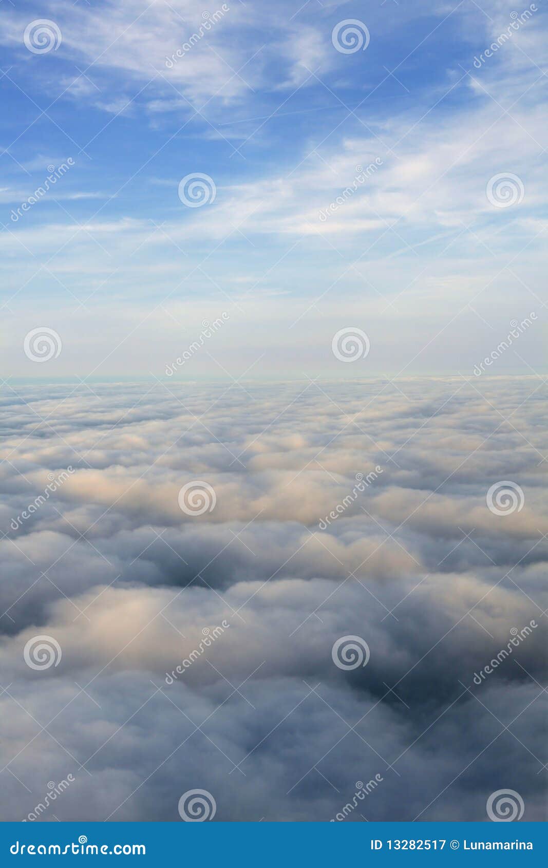 Blue Sky View from Aircraft Airplane Stock Image - Image of frame ...
