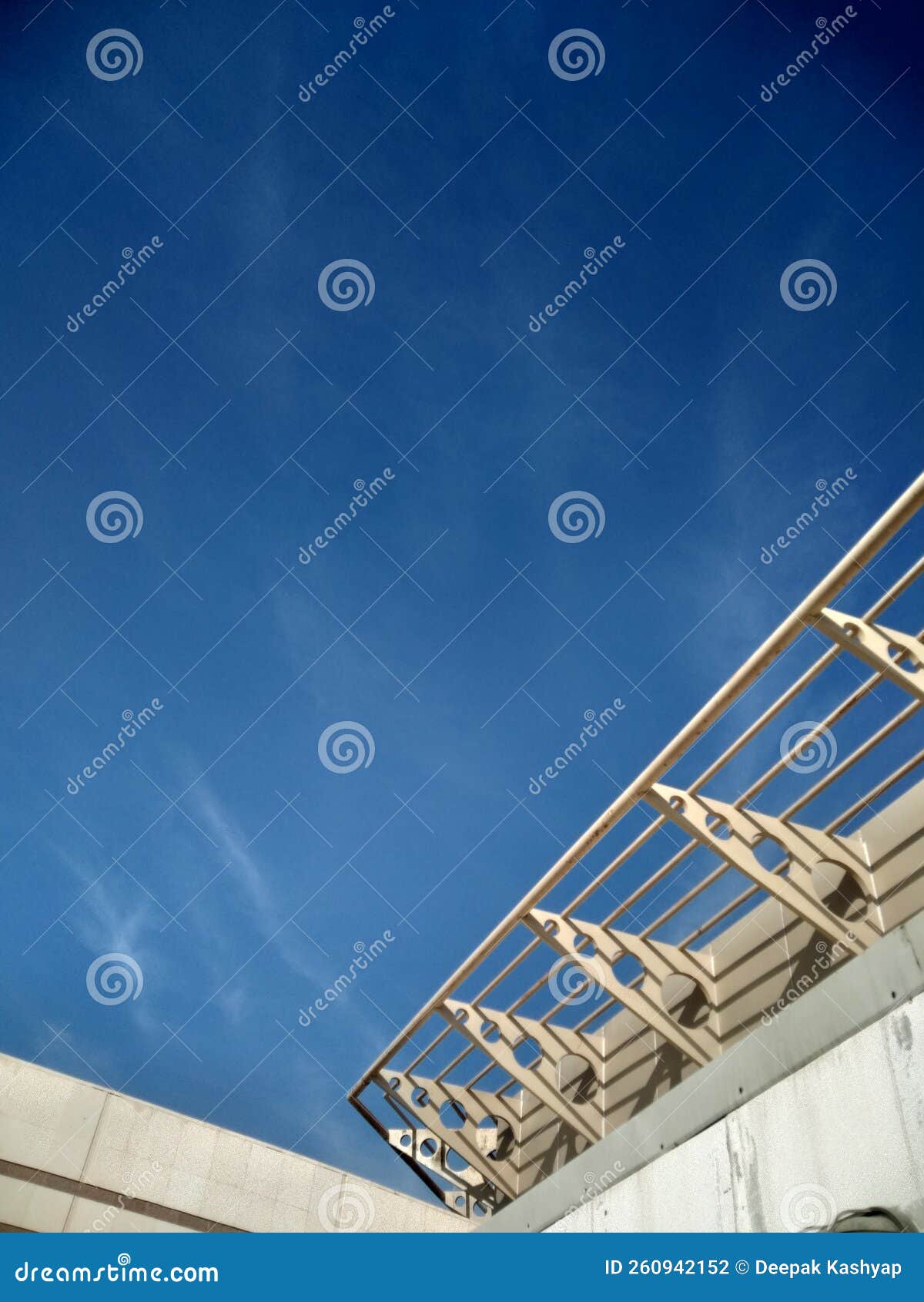 The Blue Sky View with the Building Railing Stock Photo - Image of ...