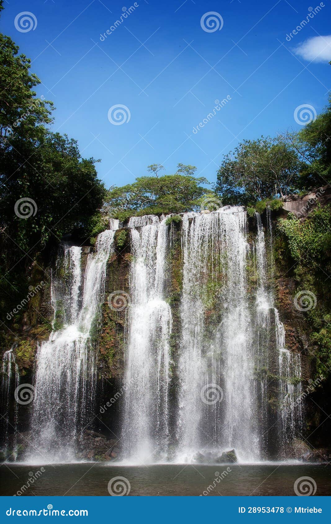 Blue Sky Waterfall stock photo. Image of tropical, rush - 28953478