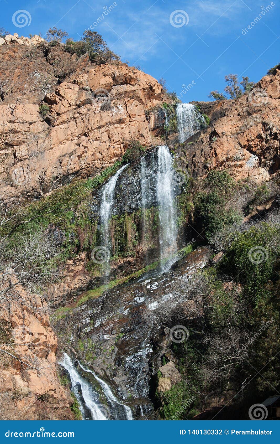 WATERFALL CASCADE FALLING DOWN a TIERED CLIFF Stock Photo - Image of ...