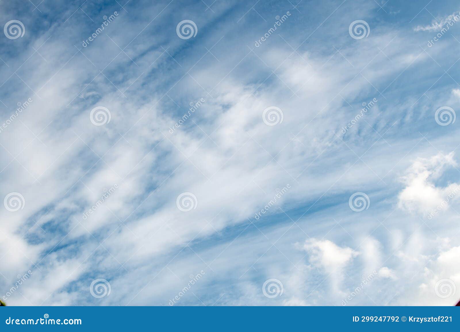 Blue Sky with Wavy Stratus and Cumulus Clouds Stock Photo - Image of ...