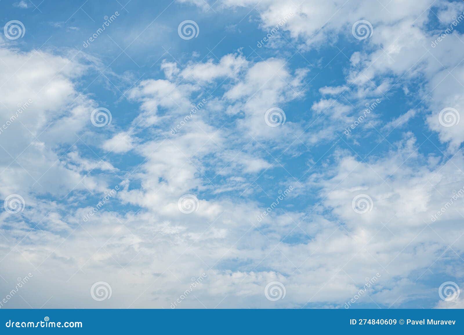 Blue Sky with White Cloud Background. Turquoise Sky with Different ...