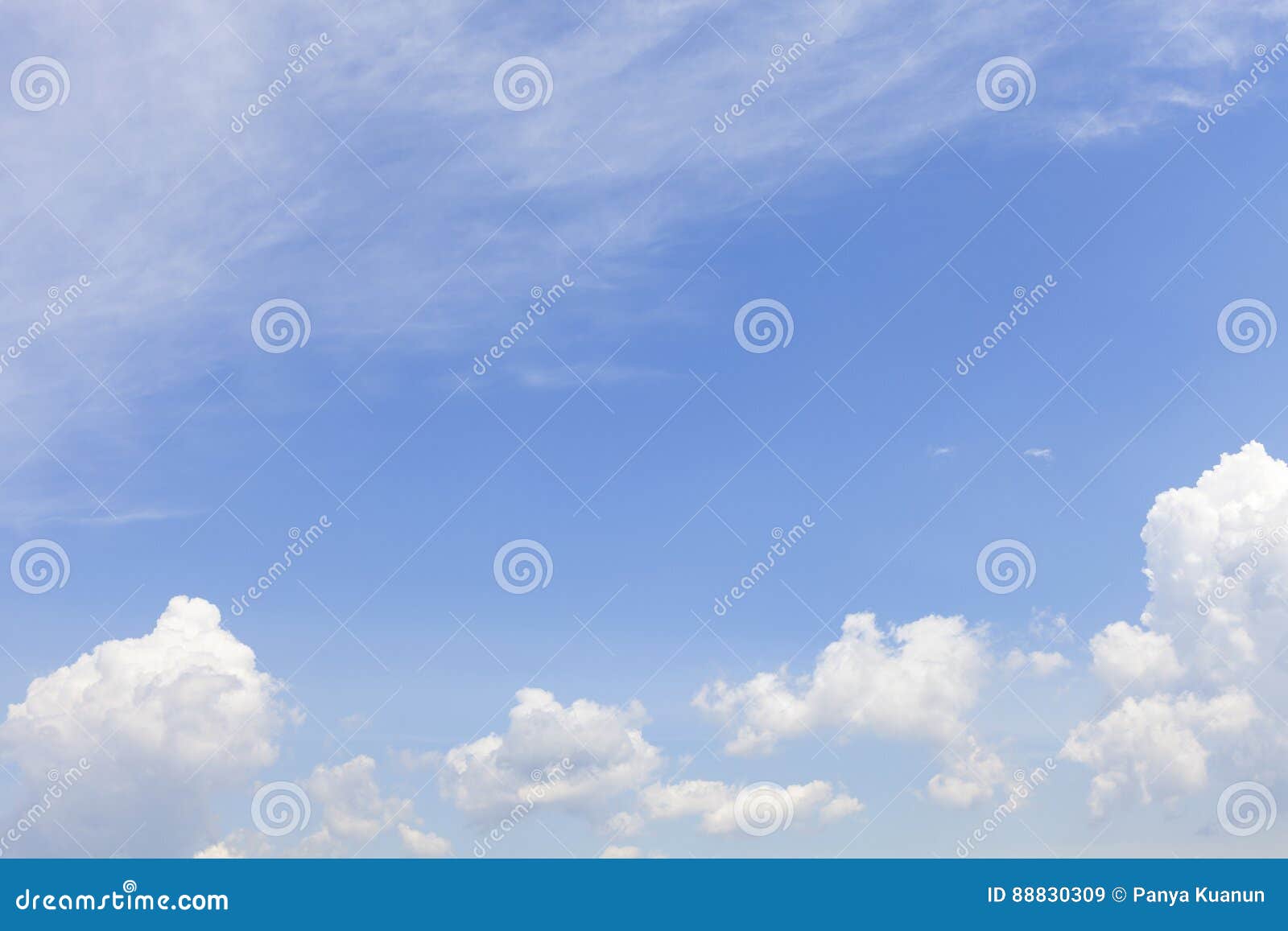 Blue Sky and White Cloud in Sunny Good Weather Day. Stock Image - Image ...