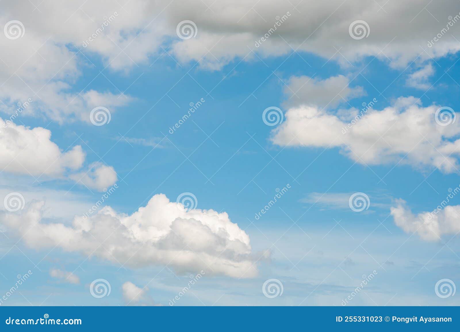 Blue Sky with White Clouds. on a Clear Day Stock Image - Image of ...