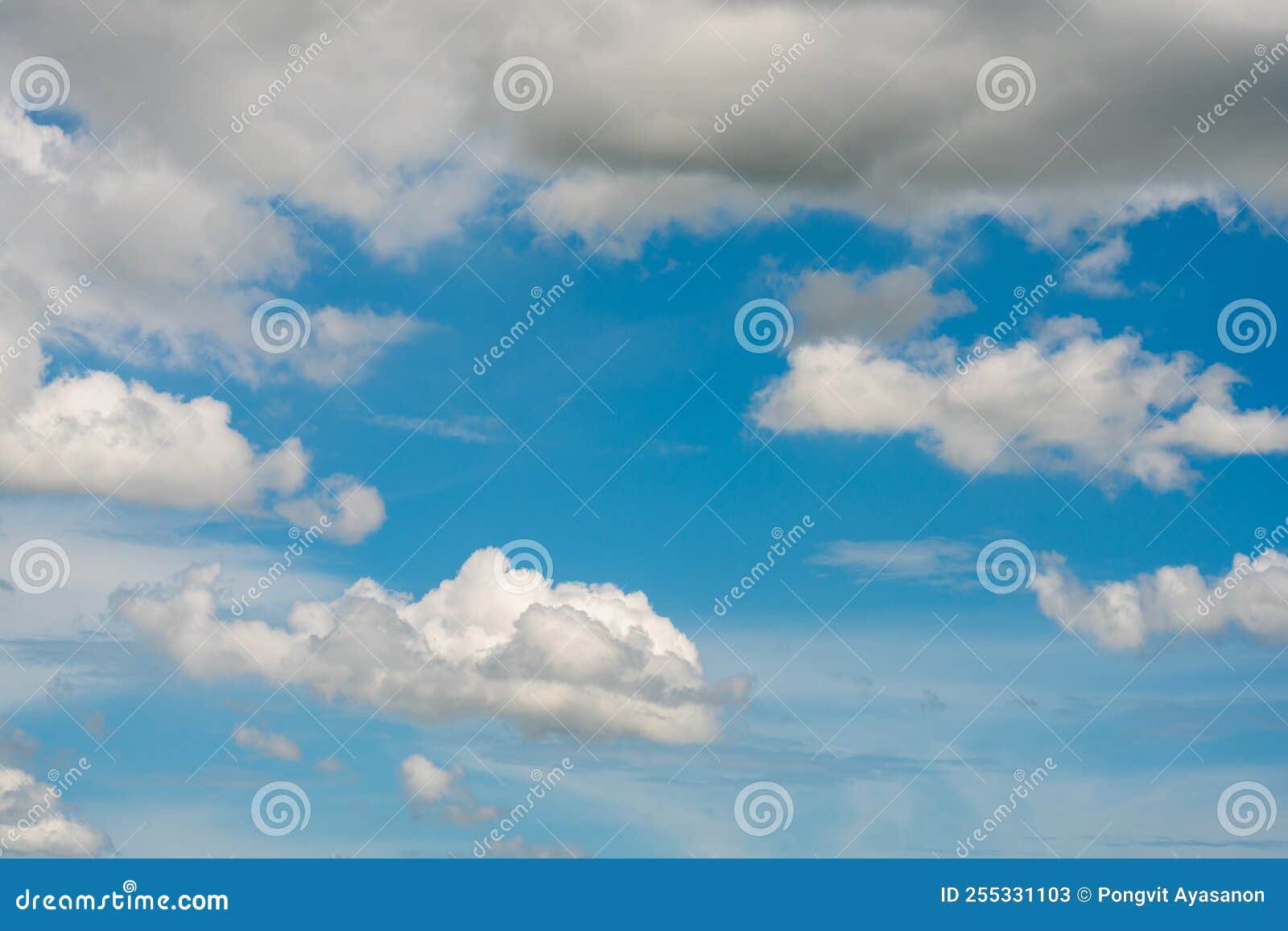 Blue Sky with White Clouds. on a Clear Day Stock Image - Image of light ...
