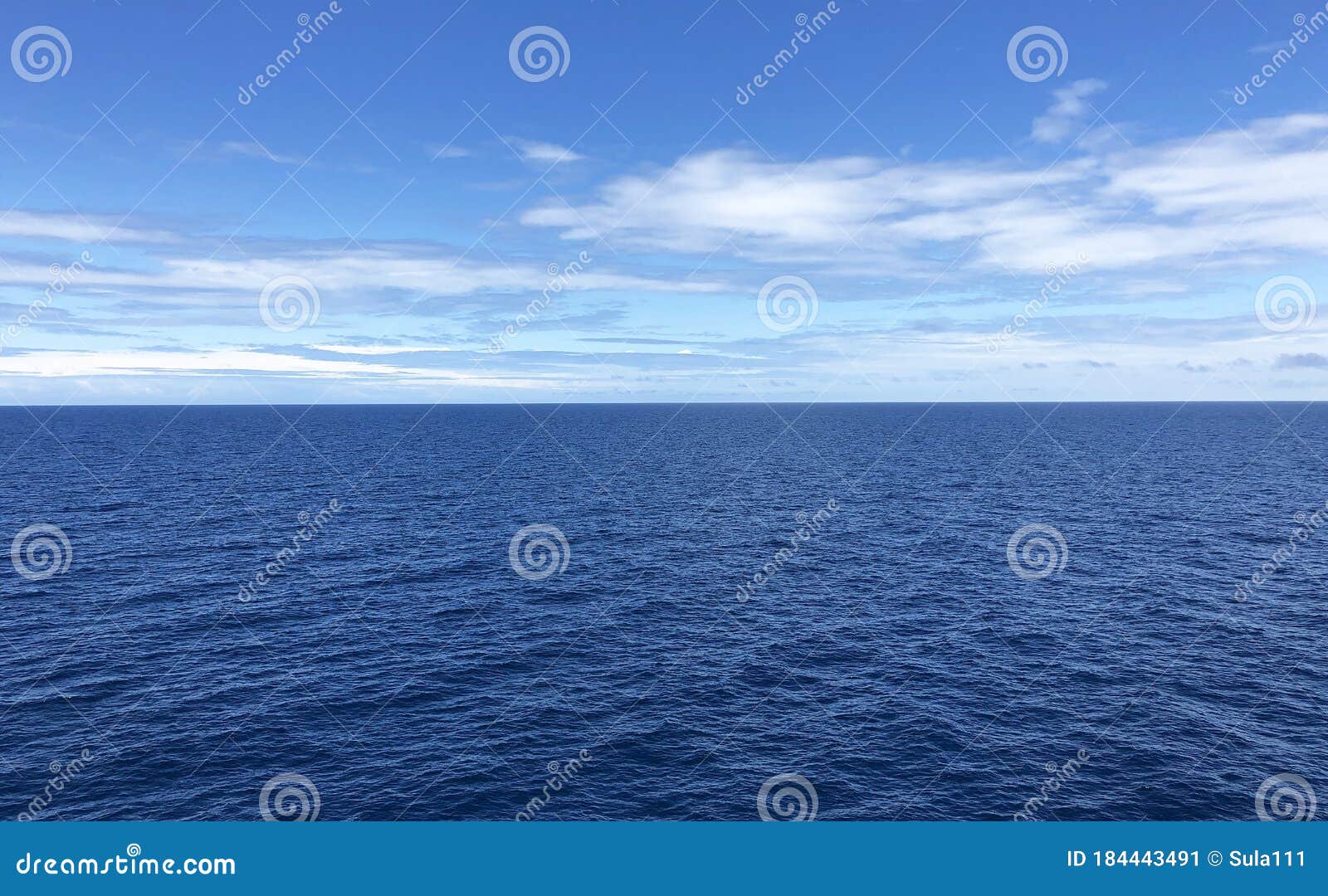 There is a Sharp but Fine Line between the Ocean and the Sky. Stock ...