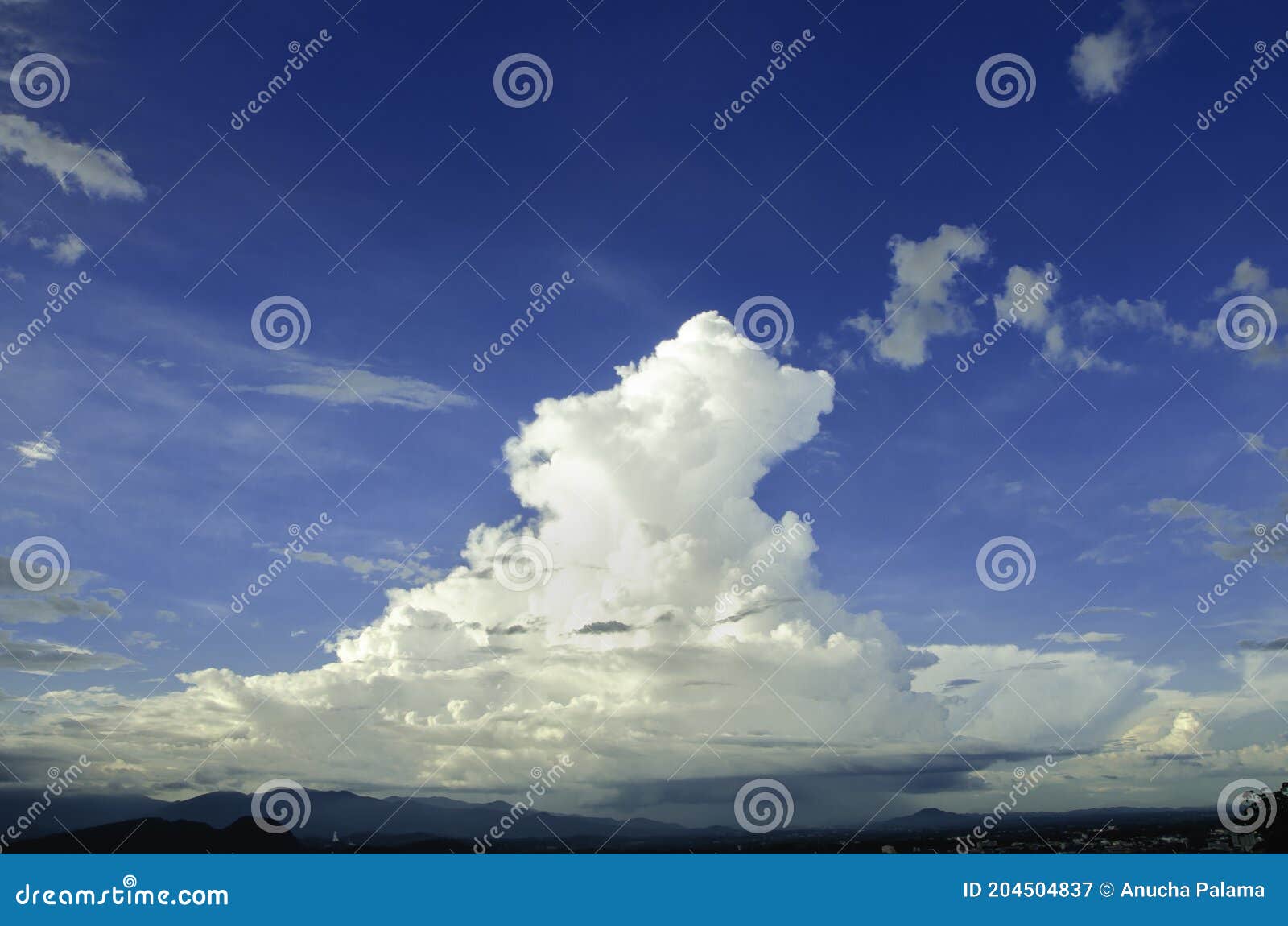 Blue Sky White Clouds and Mountains ,Cumulus ,Clouds of Vertical Development Stock Image - Image ...