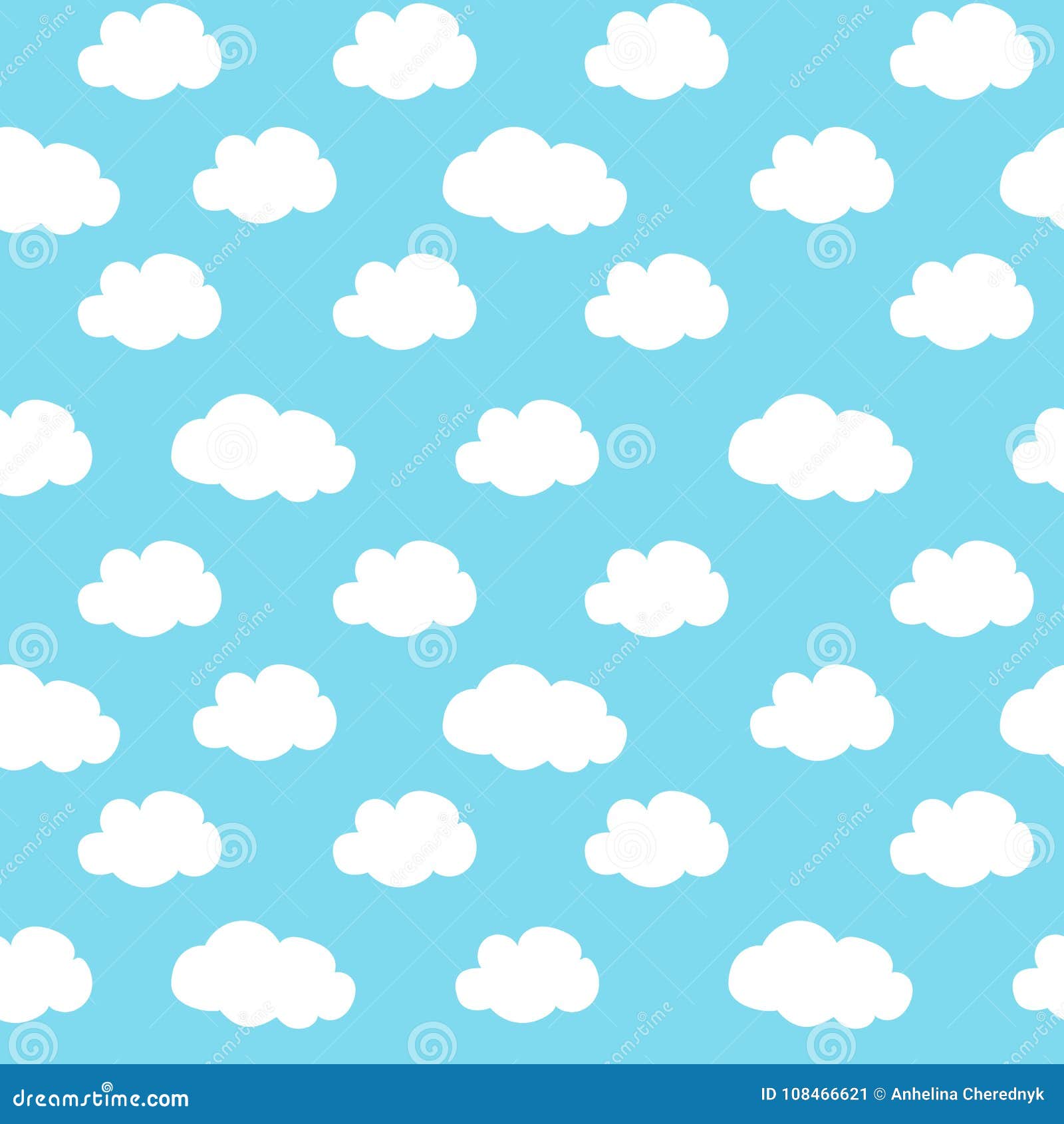 Blue Sky White Clouds Pattern Seamless Stock Vector - Illustration of ...