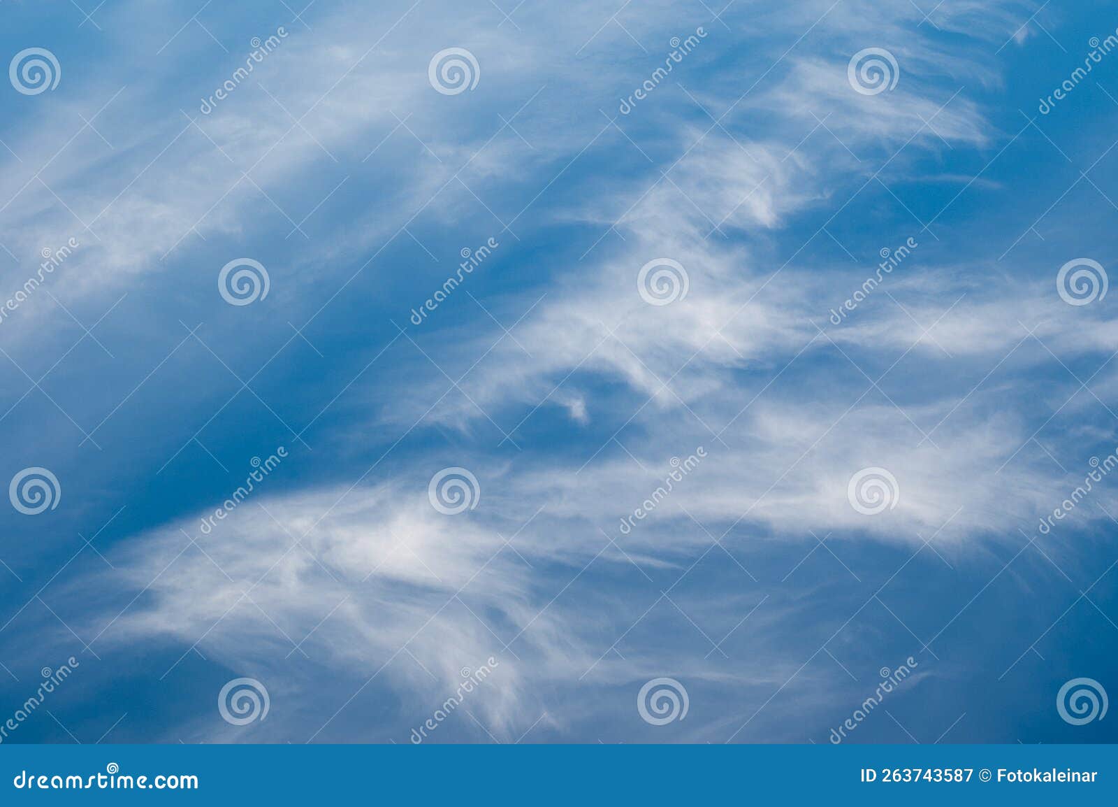 Blue Sky and White Clouds, in the Photo Feather Clouds on a Blue Background Stock Image - Image ...