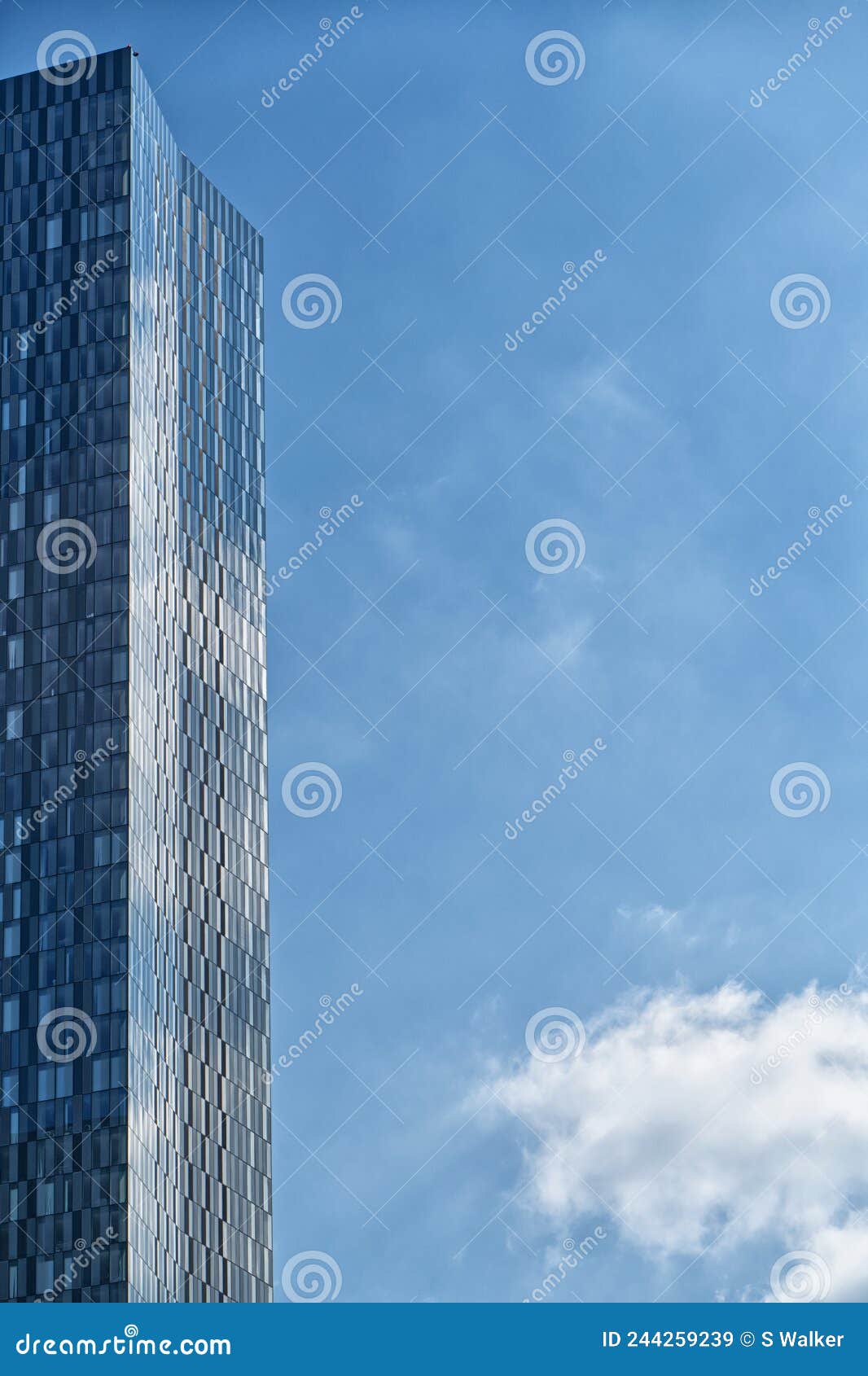 Sunshine on Side of Skyscraper, Deansgate, Manchester. Stock Image ...