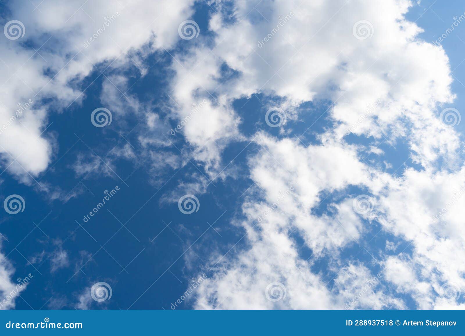 Blue Sky with White Clouds, Sunny Cloudy Sky Texture Background, Fluffy ...