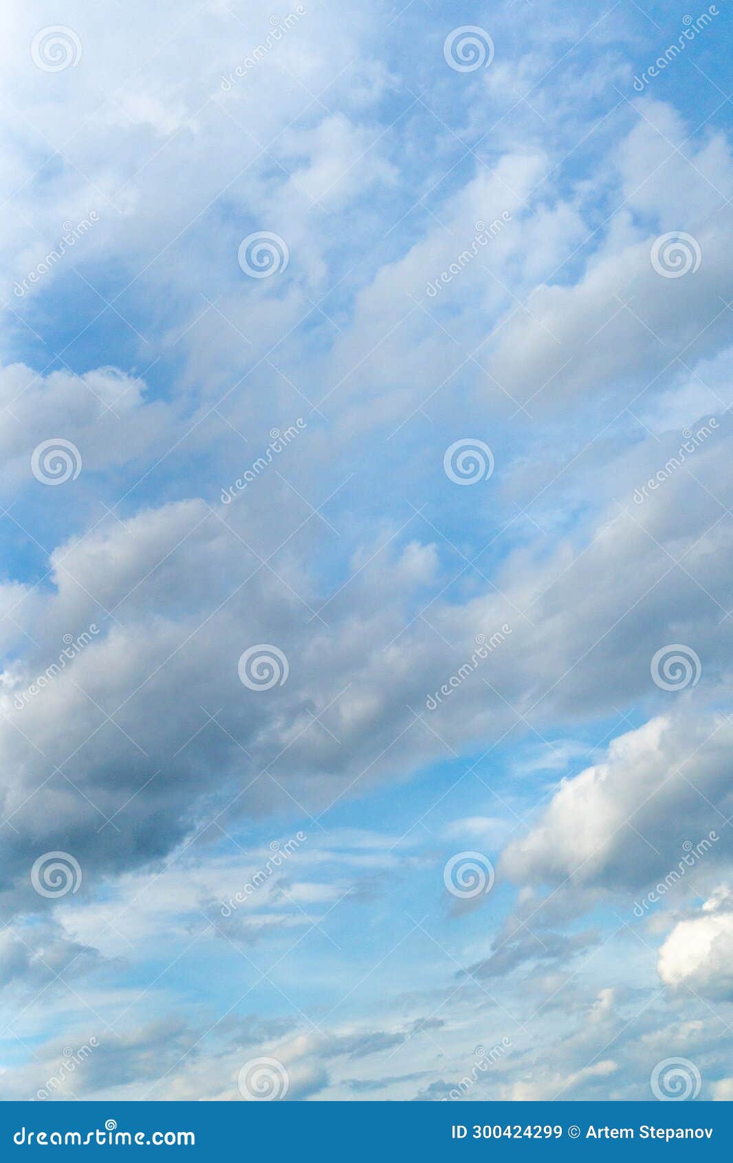 Blue Sky with White Clouds, Sunny Cloudy Sky Texture Background, Fluffy ...