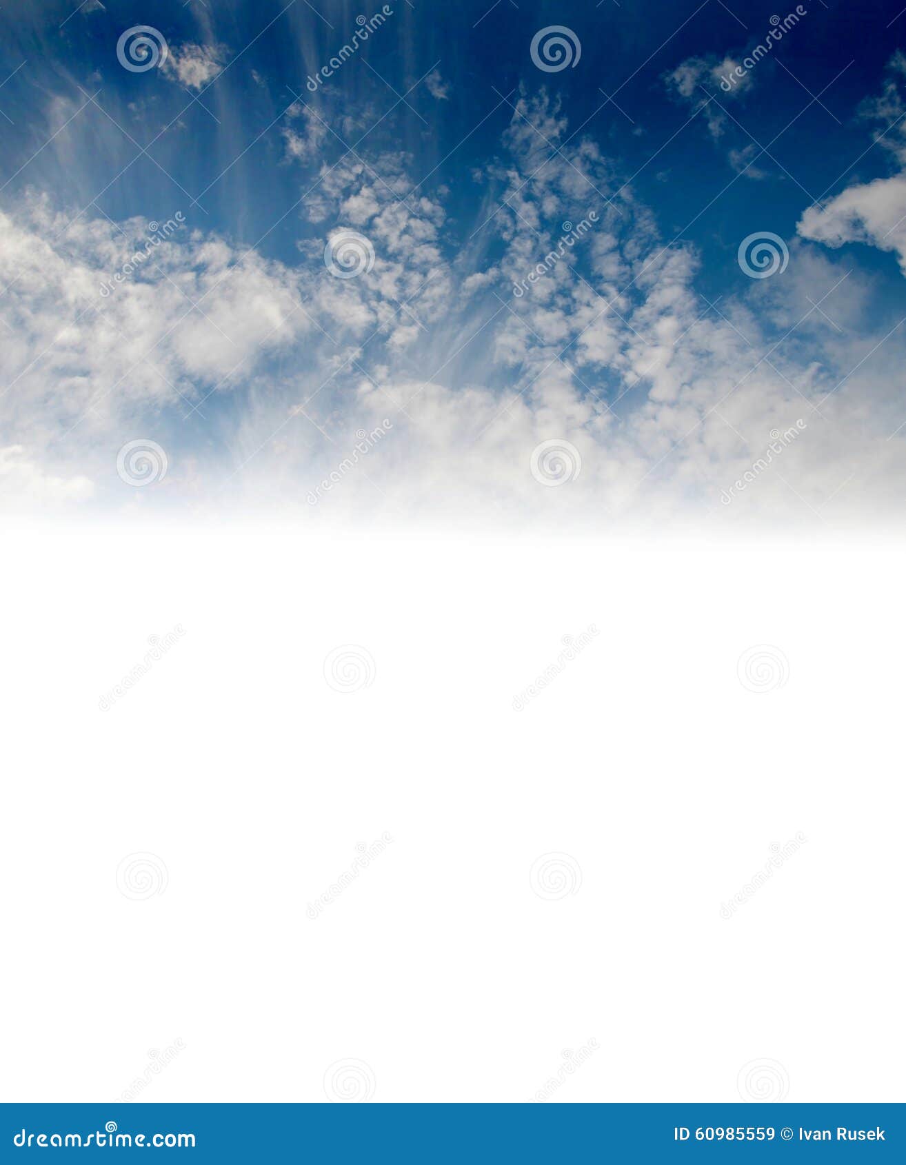 Blue Sky with White Clouds and with the Transition Stock Image - Image ...