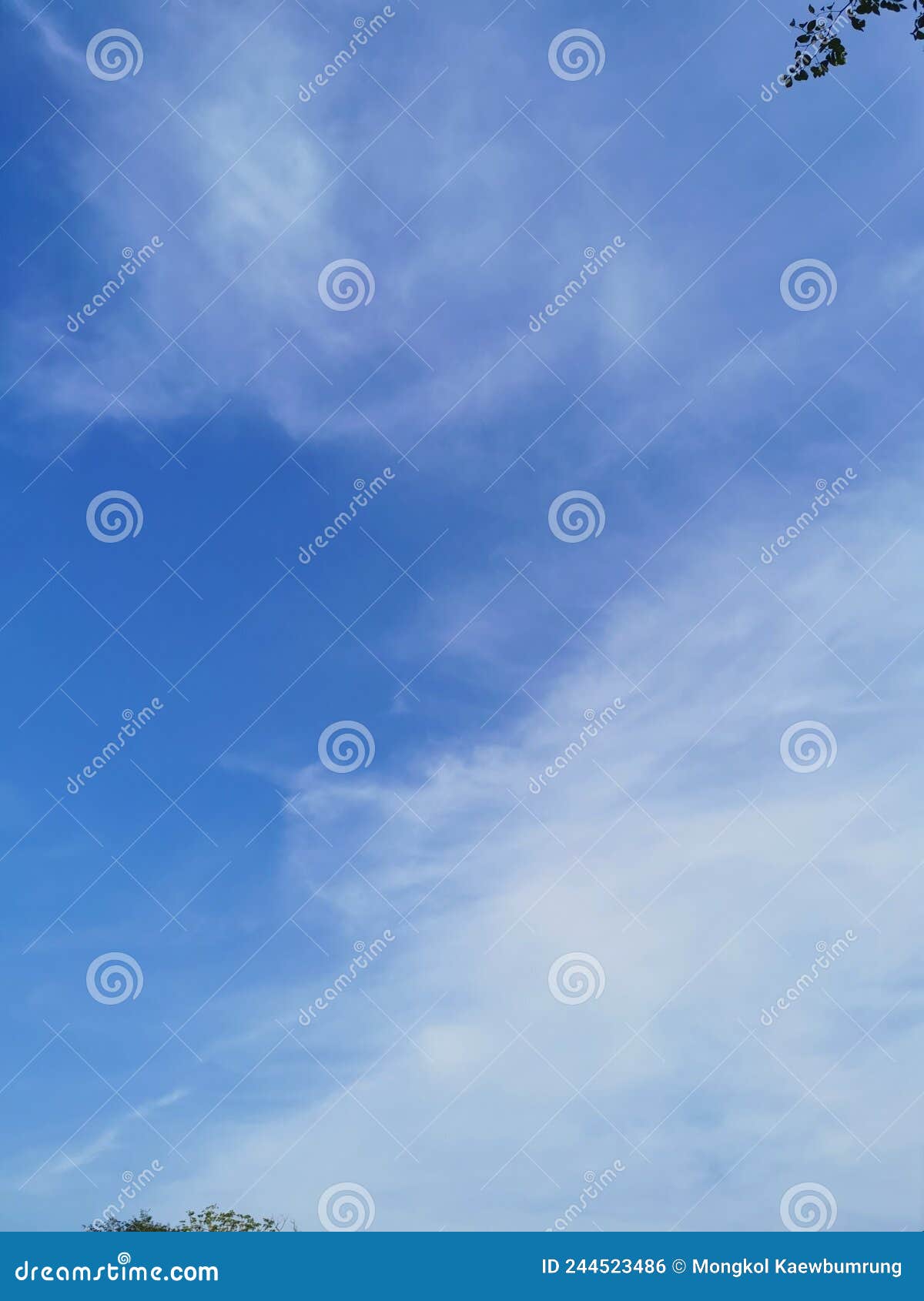 Blue Sky with White Clouds without Wind Stock Photo - Image of wind ...