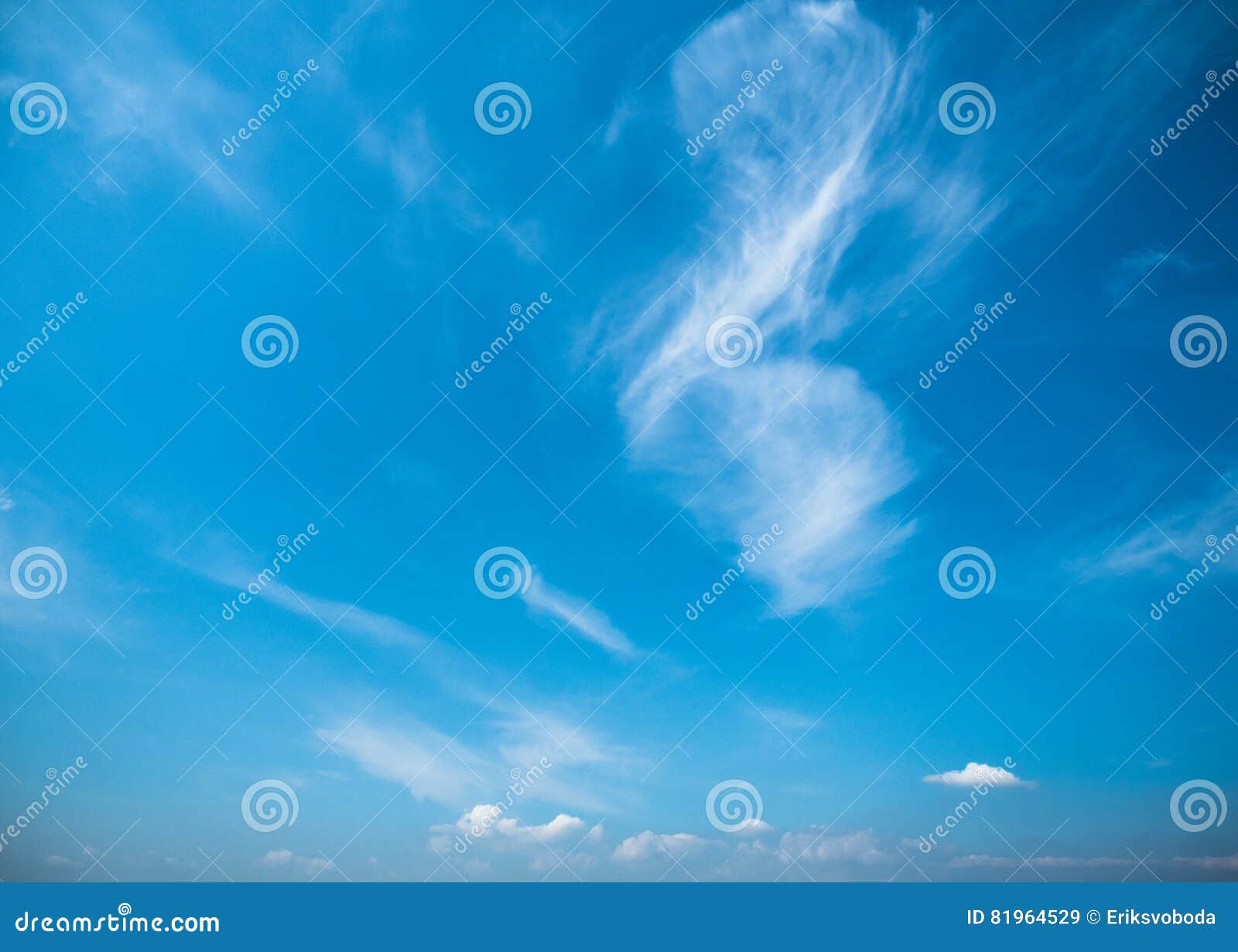 Blue Sky with White Light Clouds Close Up. Stock Image - Image of ...