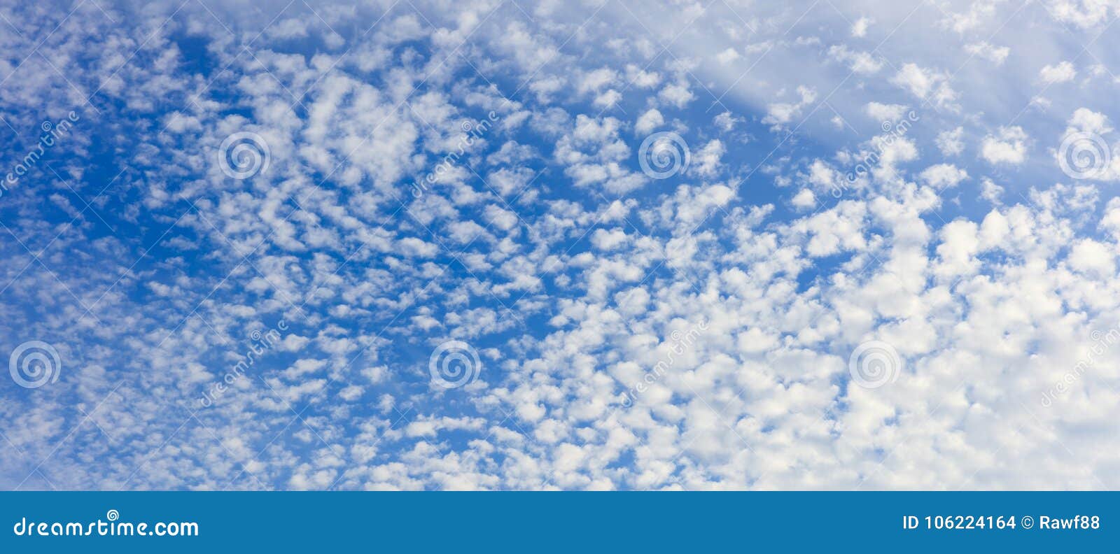 Blue Sky with White Scattered Clouds Background. Stock Photo - Image of ...