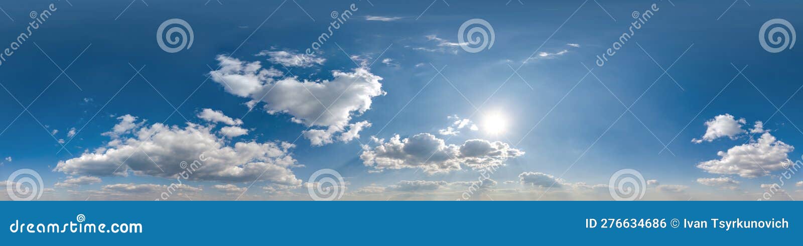 Blue Skybox with Cumulus Cloud As Seamless Hdri 360 Panorama with ...