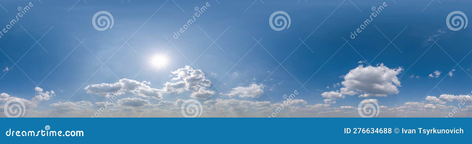 Blue Skybox with Cumulus Cloud As Seamless Hdri 360 Panorama with ...