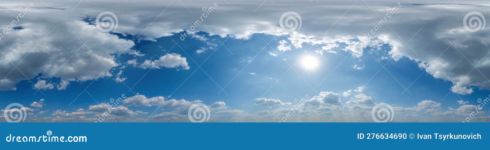 Blue Skybox with Cumulus Cloud As Seamless Hdri 360 Panorama with ...