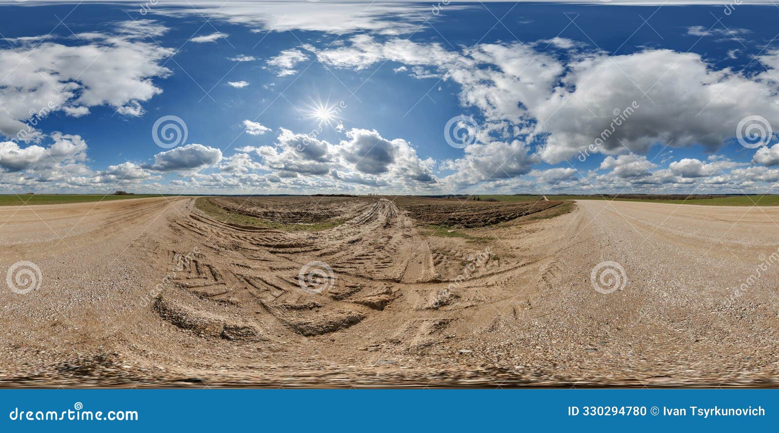Blue Skydome With Flock Of Birds In 360 Hdri Panorama In ...