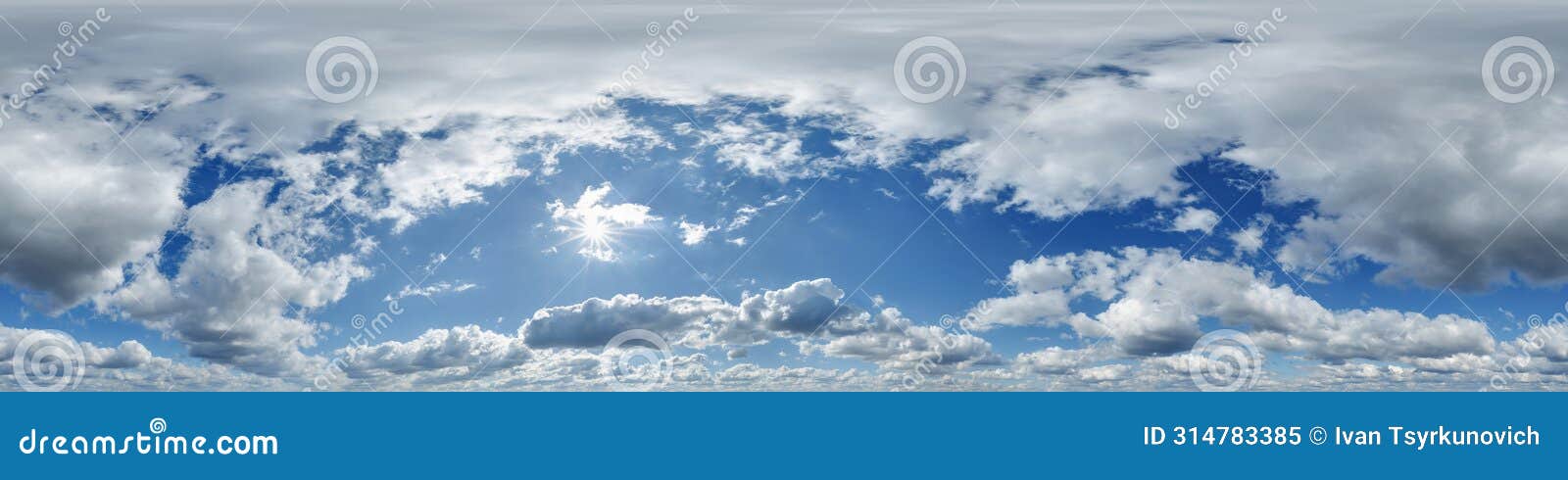 Blue Skydome 360 Hdri Panorama in Equirectangular Format with Zenith ...