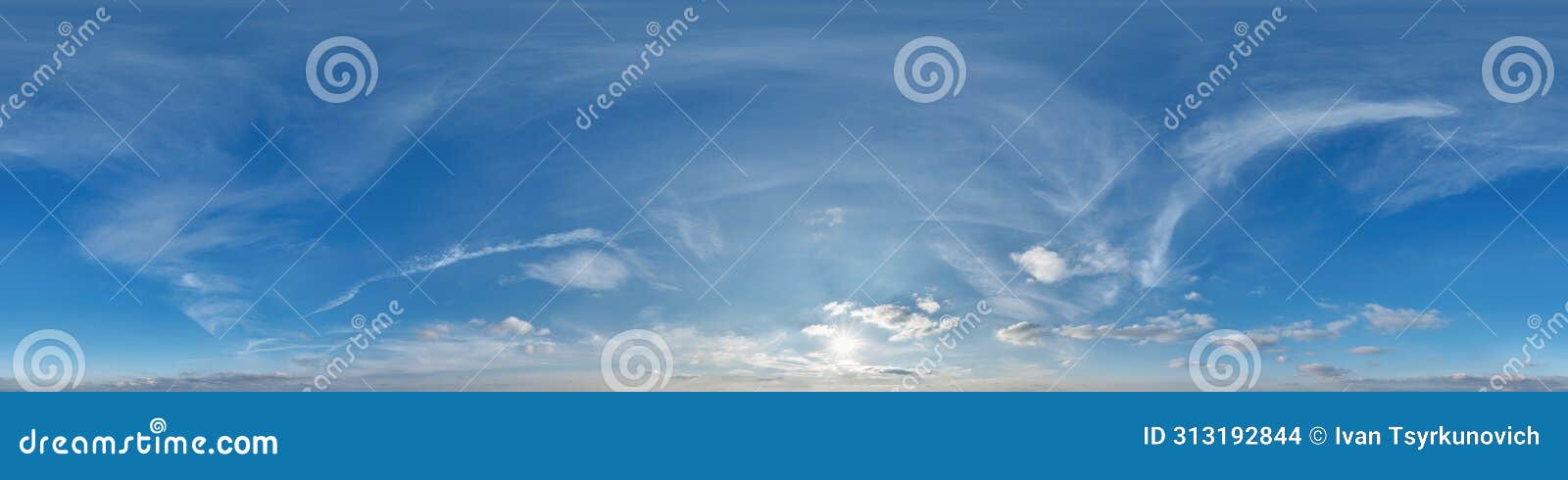 Blue Skydome With Haze In 360 Hdri Panorama In Equirectangular Format ...