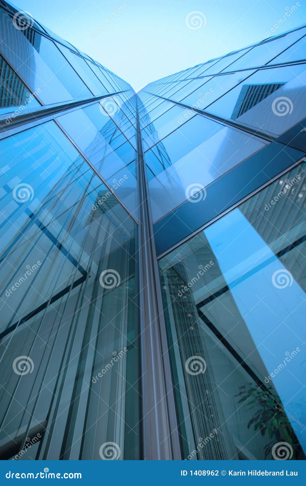 Blue Skyscraper stock photo. Image of highrise, corporate - 1408962