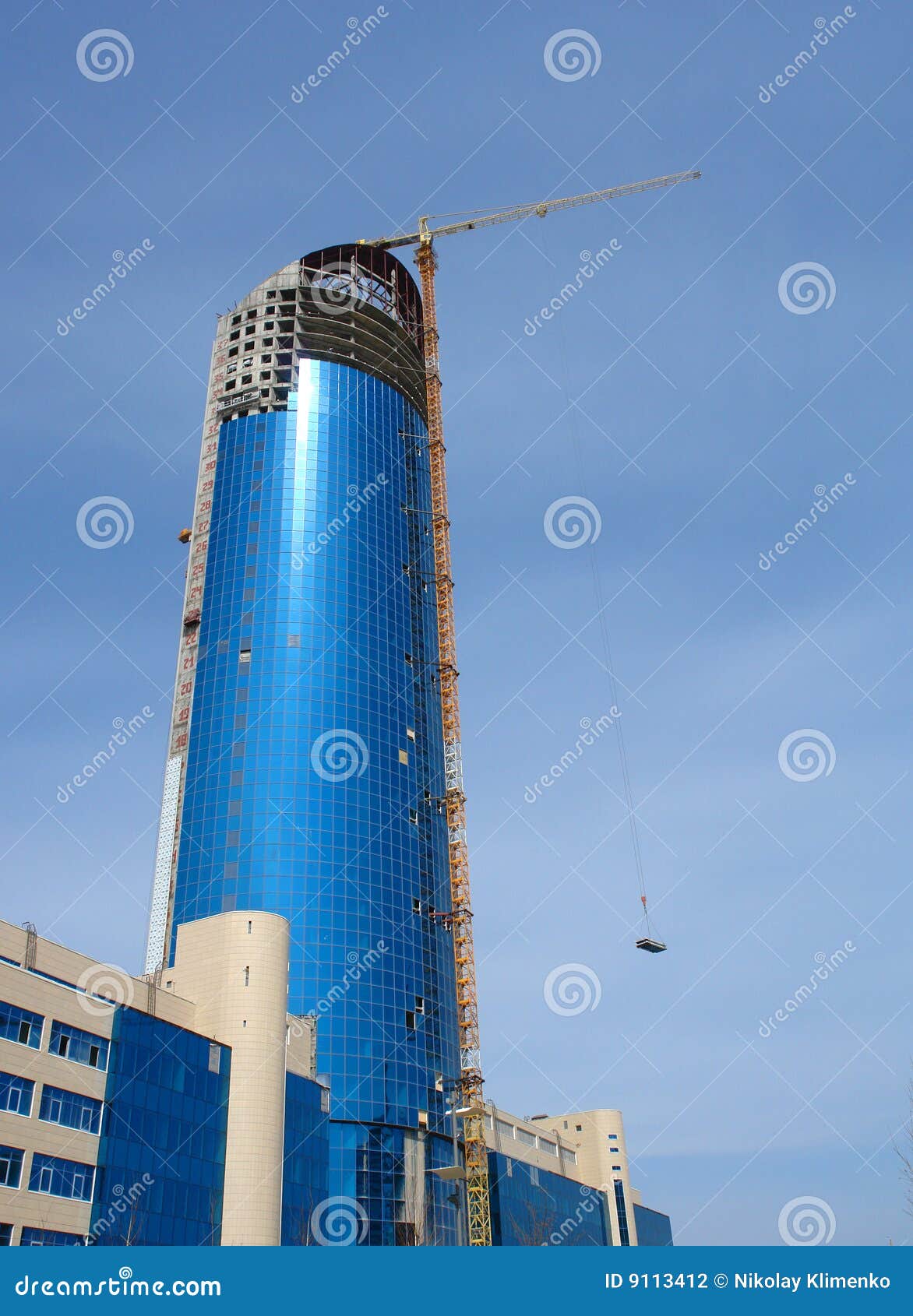 Blue skyscraper stock photo. Image of business, industrial - 9113412