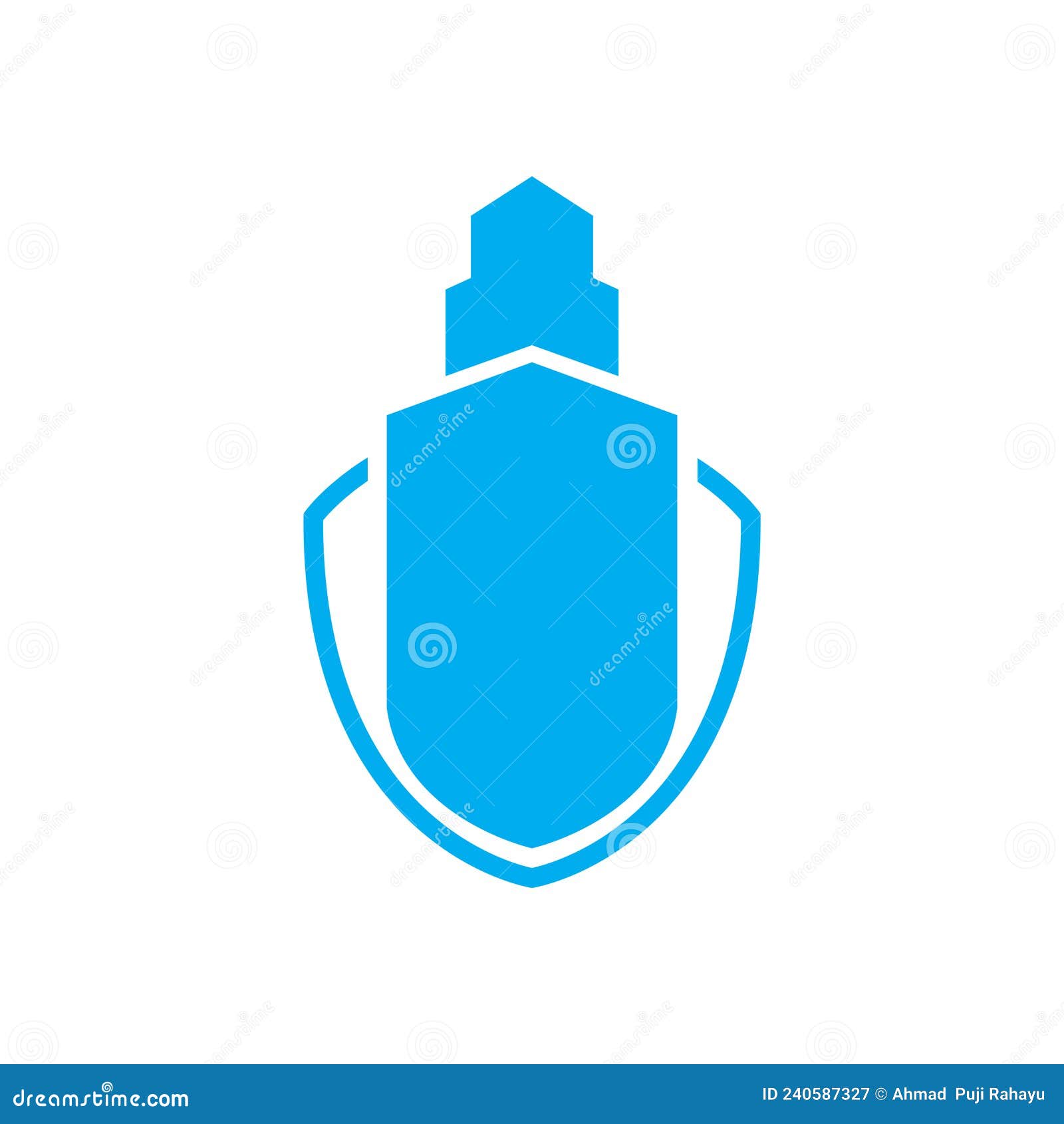 Blue Skyscraper with Shield Logo Design Vector Graphic Symbol Icon ...