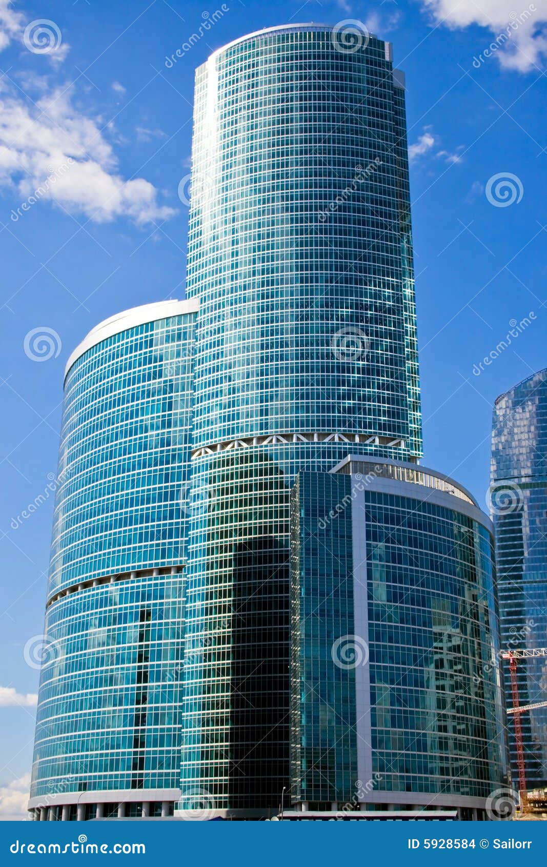 Blue skyscraper in the sky stock photo. Image of center - 5928584