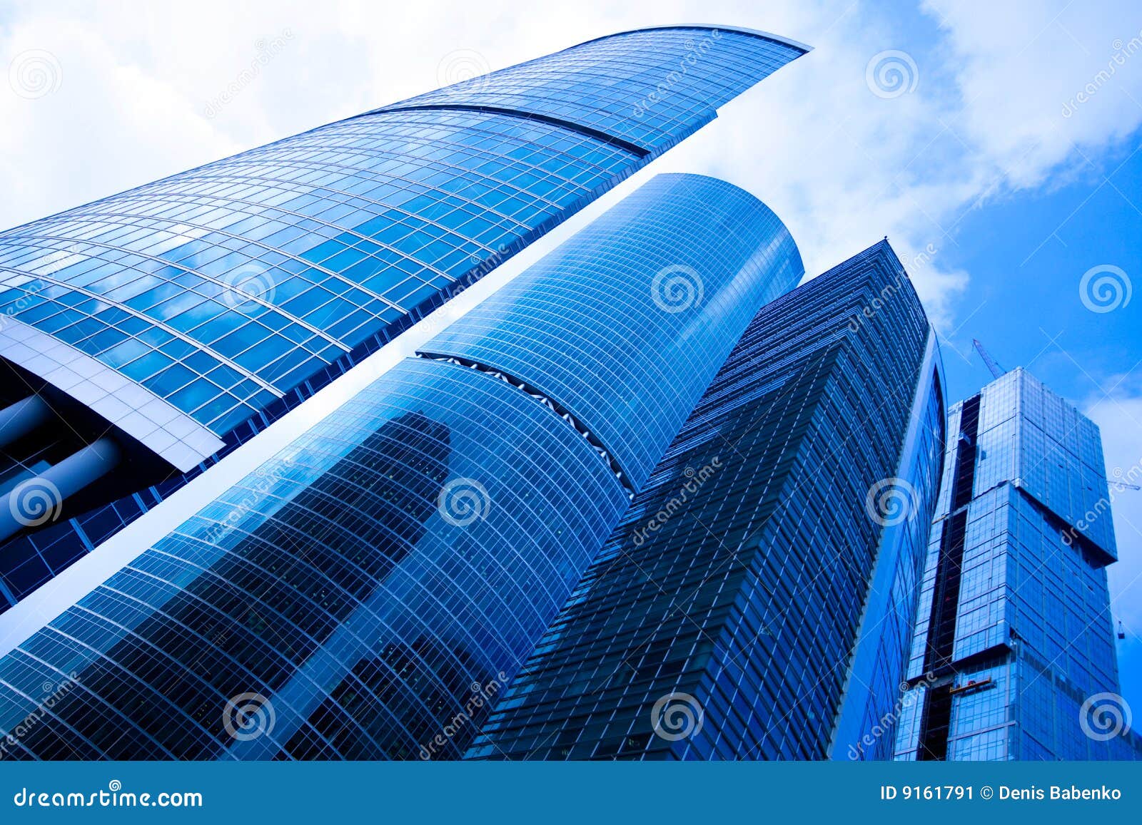 Blue Skyscrapers Business Centre in Moscow Stock Image - Image of ...
