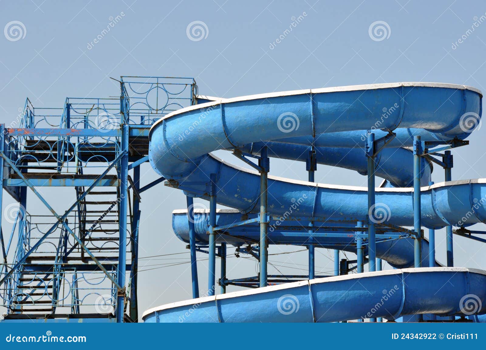 Blue slide stairs stock photo. Image of slip, stairs - 24342922