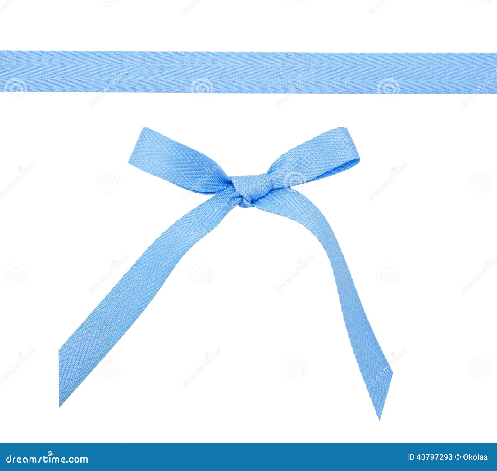 Blue Slim Ribbon with a Bow Isolated Stock Image - Image of birthday ...