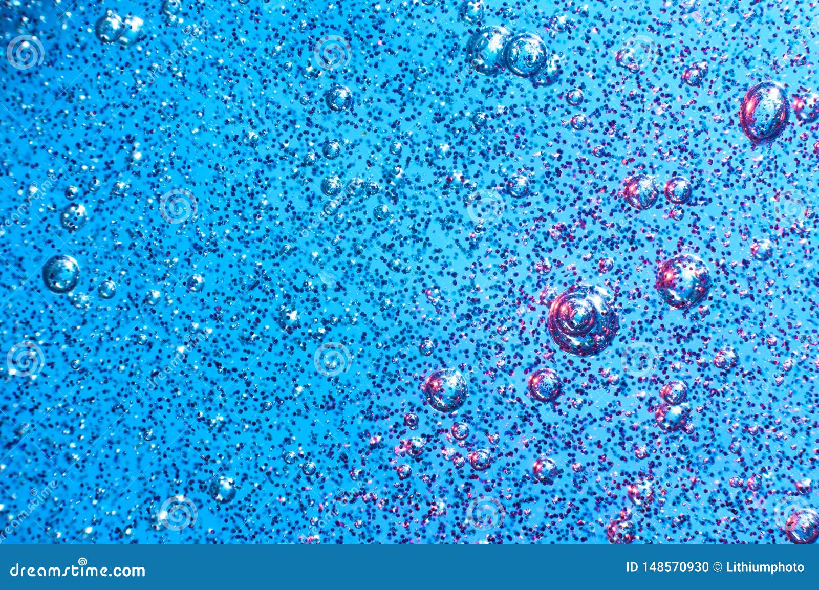 Blue Slime with Glittering Multicolor Particles Stock Photo - Image of ...