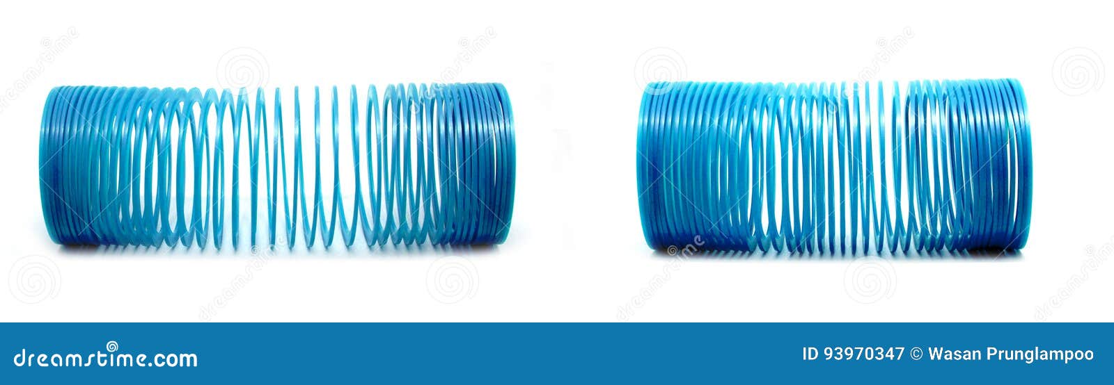 Blue slinky toy editorial photography. Image of flexibility - 93970347