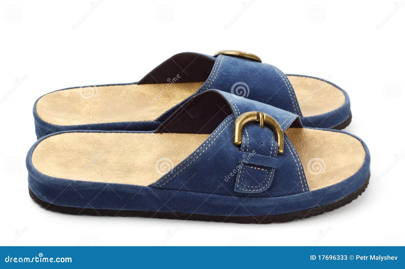 Blue slippers stock image. Image of isolate, buckles - 17696333