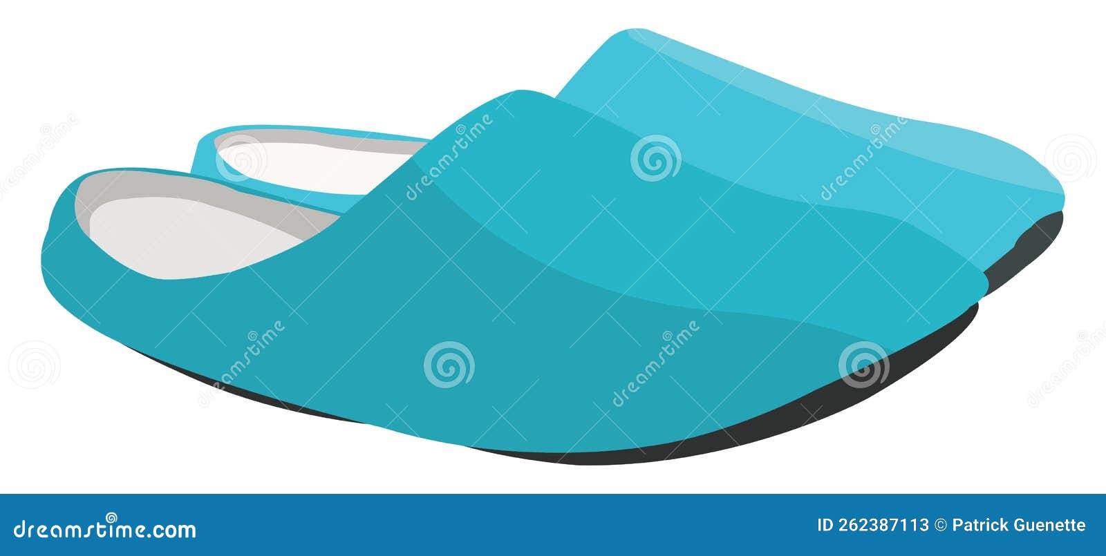 Blue slippers, icon stock vector. Illustration of sandal - 262387113