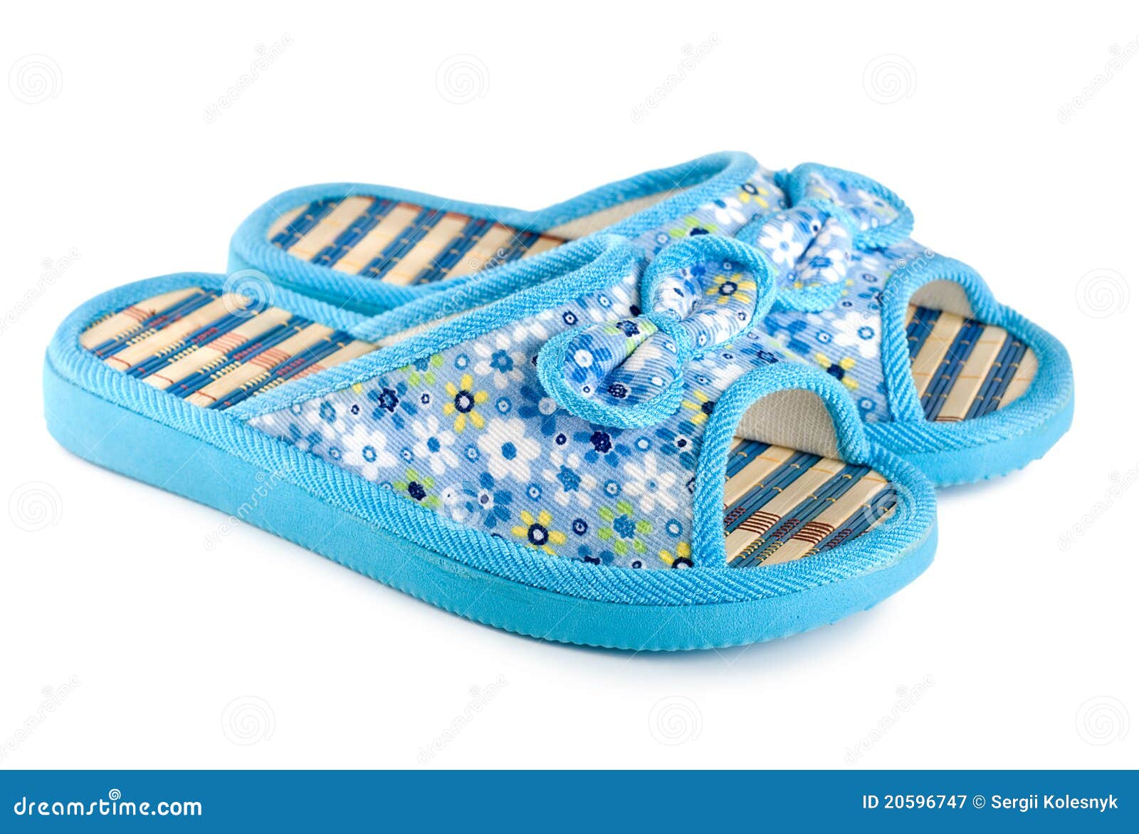 Blue slippers isolated stock image. Image of slipper - 20596747