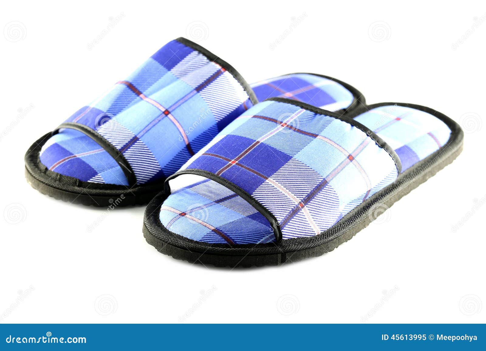 Blue Slippers isolated. stock image. Image of details - 45613995