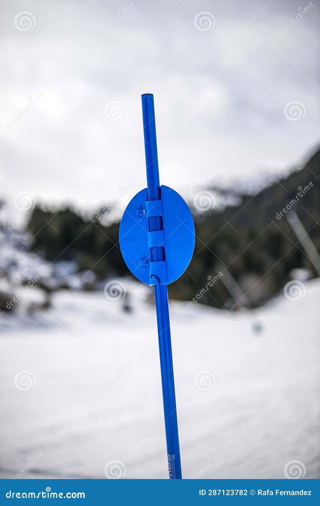 Blue Slope Sign in the Mountains Stock Photo - Image of recreation ...