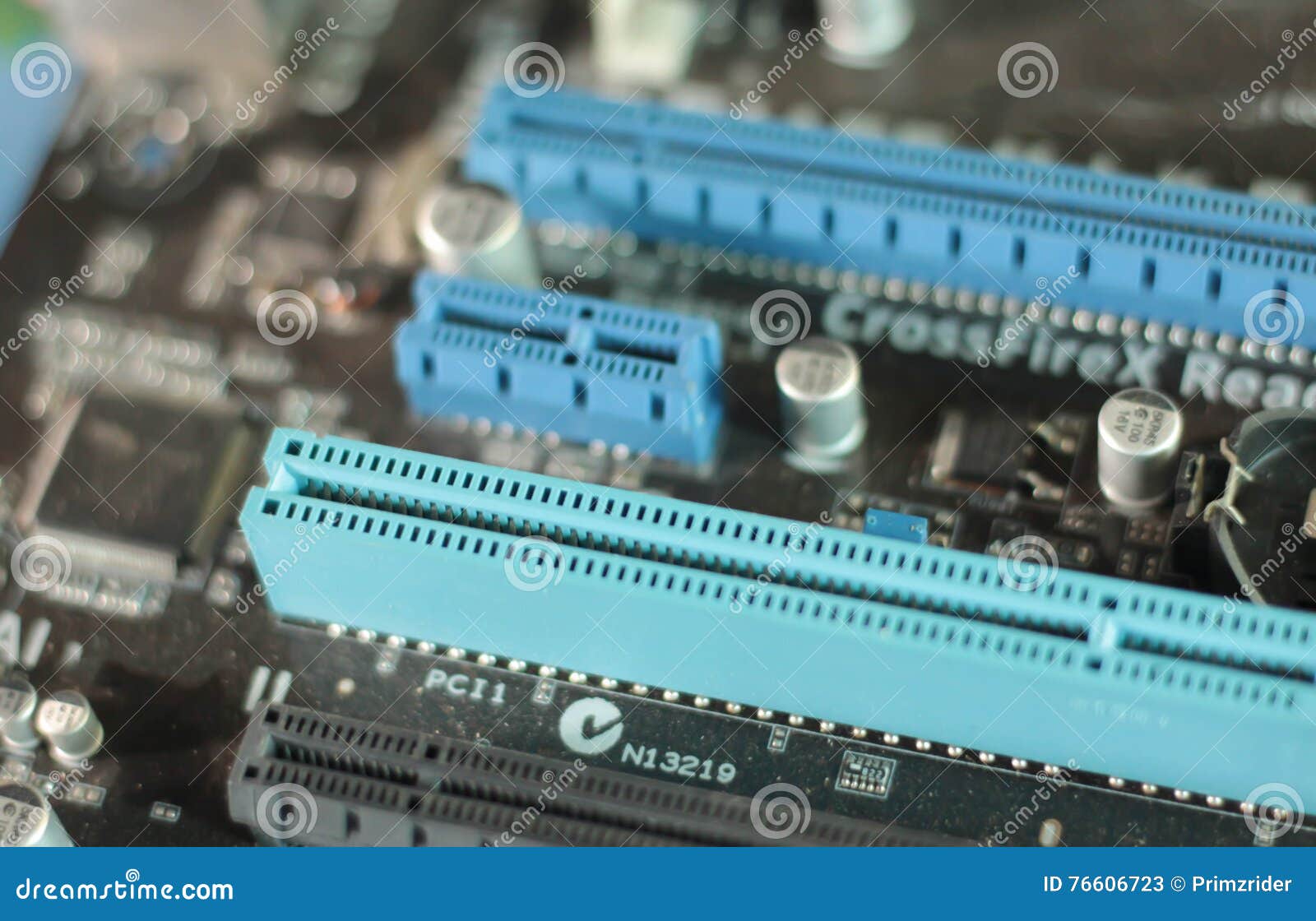 Blue slot motherboard stock image. Image of computer - 76606723
